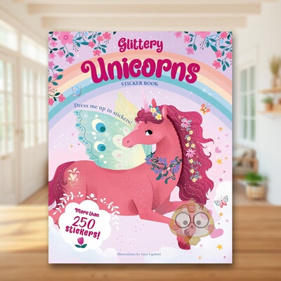 【预售】闪亮独角兽贴纸书 Glittery Unicorns: Sticker Book 原版英文儿童趣味进口书籍图书外版正版