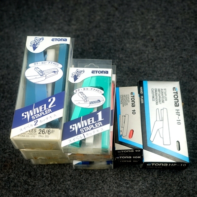 日本可旋转订书器家用型多功能小号钉省力定中缝装订订书机