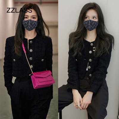 黑色小香风外套法式复古简约修身明星同款百搭上衣短款秋冬外套