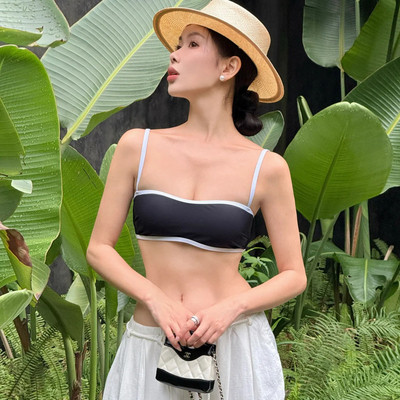 比基尼泳衣女款小胸聚拢泡温泉