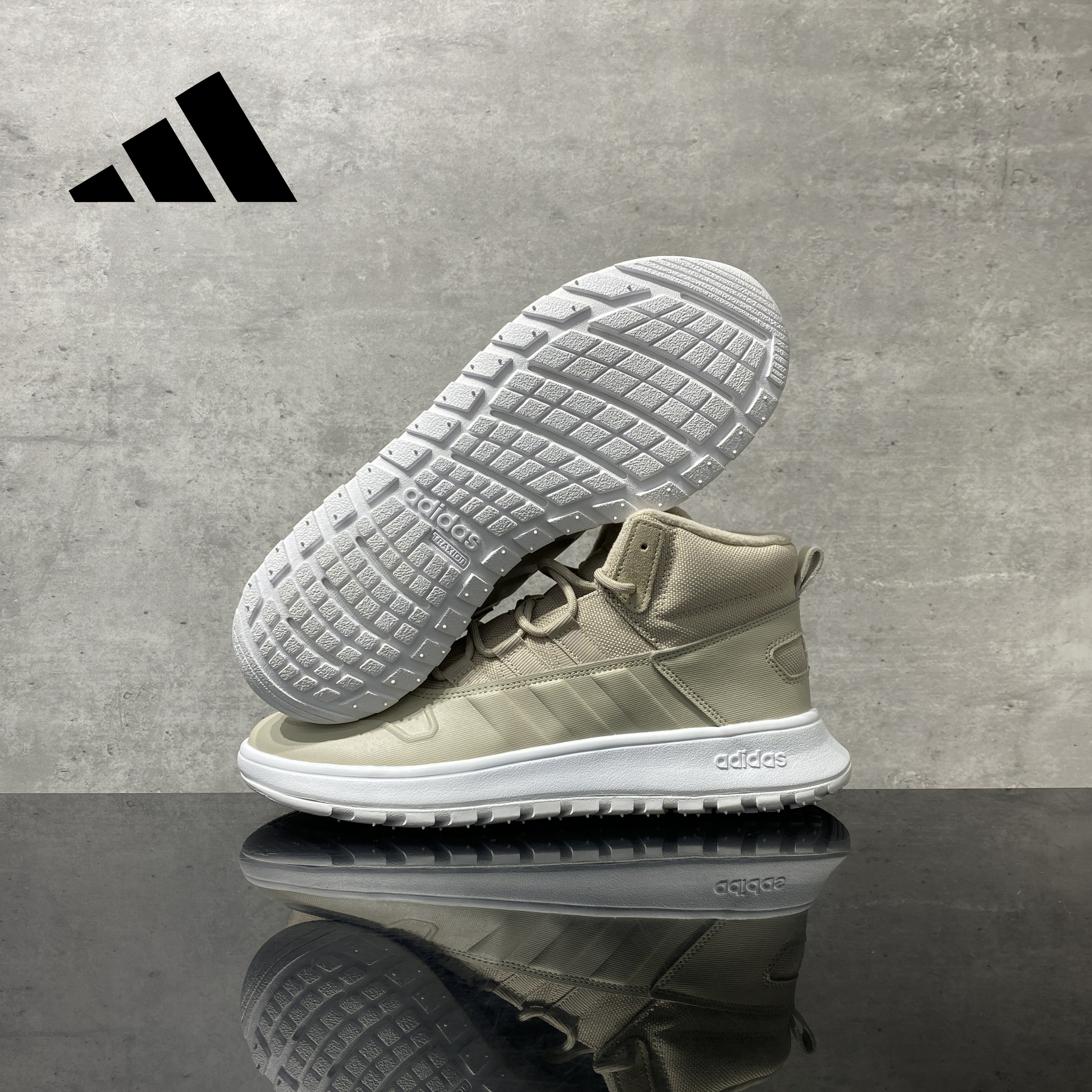 Adidas阿迪达斯正品轻便加绒保暖高帮休闲板鞋运动鞋男士百搭潮鞋