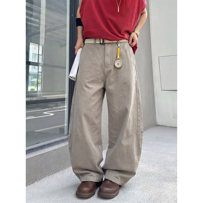 YGY美式复古简约廓形设计感水洗弯刀裤男女休闲阔腿工装裤