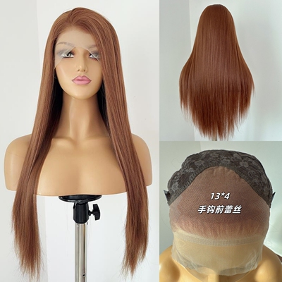 哑光高温丝假发全头套仿真发际线