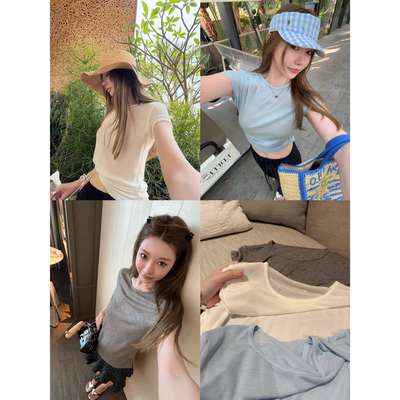 skibyTannin羊毛圆领小飞袖tee
