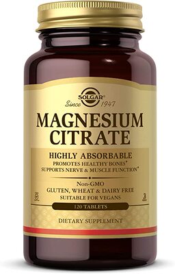 美国代购Solgar Magnesium Citrate, 120 Tablets - Promotes Hea