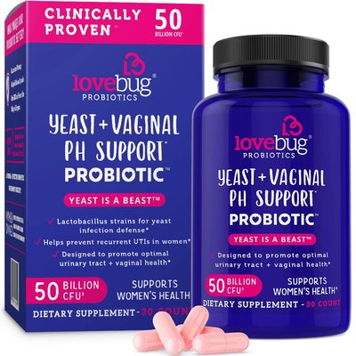 Lovebug Yeast Infection Support Probiotics Feminine Women a