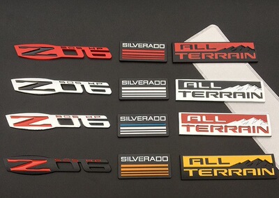 立体ALL TERRAIN车贴全地形越野金属贴 叶子板侧标雪山后尾箱贴标