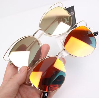 金属变色镀膜猫眼太阳镜女