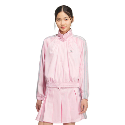 【自营】adidas阿迪达斯三条纹运动休闲粉色外套女梭织夹克KS0038