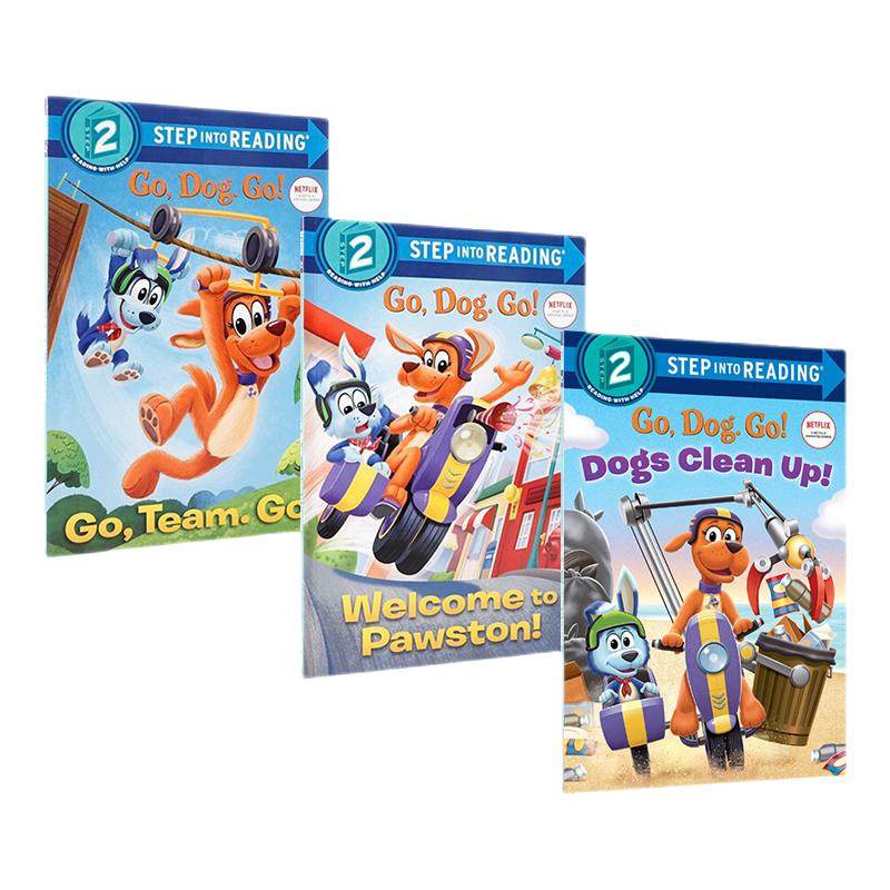 【自营】英文原版 Netflix: Go, Dog. Go! 3册合售 Step into reading L2美国兰登经典分级读物奈飞动画 ...