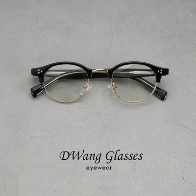 眉线复古英伦学院风金属眼镜