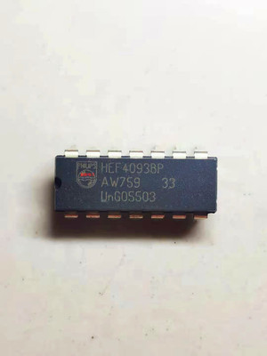HEF4093 HEF4093BP DIP-14脚直插 四2输入与非施密特触发器芯片