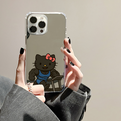 Hellokitty凯蒂猫手机壳适用华为P70P50一加ACE3镜面Mate60pro荣耀300OPPOReno14健身KTVIVOS20小米15三星S25
