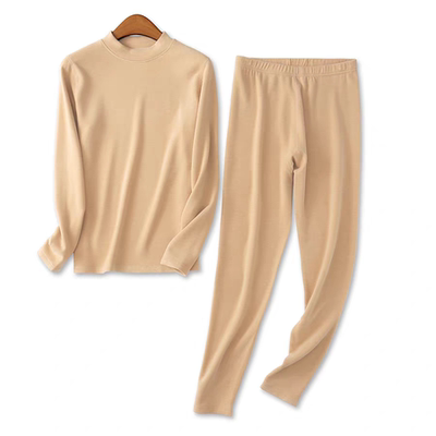 舒感48812保暖内衣女羊毛蚕丝发热加绒加厚秋衣秋裤女士中领套装