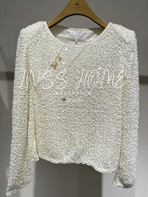 卡芙芮2024秋国内专柜代购4C201002新中式长袖珠光上衣659