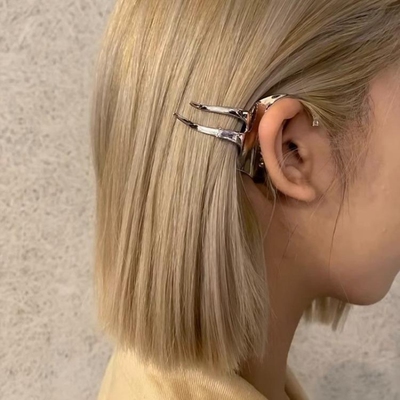 短发小众设计感精灵撩发耳挂女甜酷辣妹耳骨夹耳后发卡气质耳饰潮