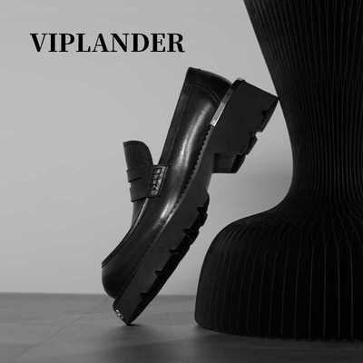 viplander通勤厚底一脚蹬乐福鞋