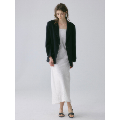 SOFTSELF慵懒春雾春季新款肌理感羊毛西装女显瘦外套