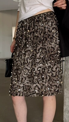 摩登mdeng洋气别致气质亮片半身裙女春夏26新款百搭A字短裙2F016