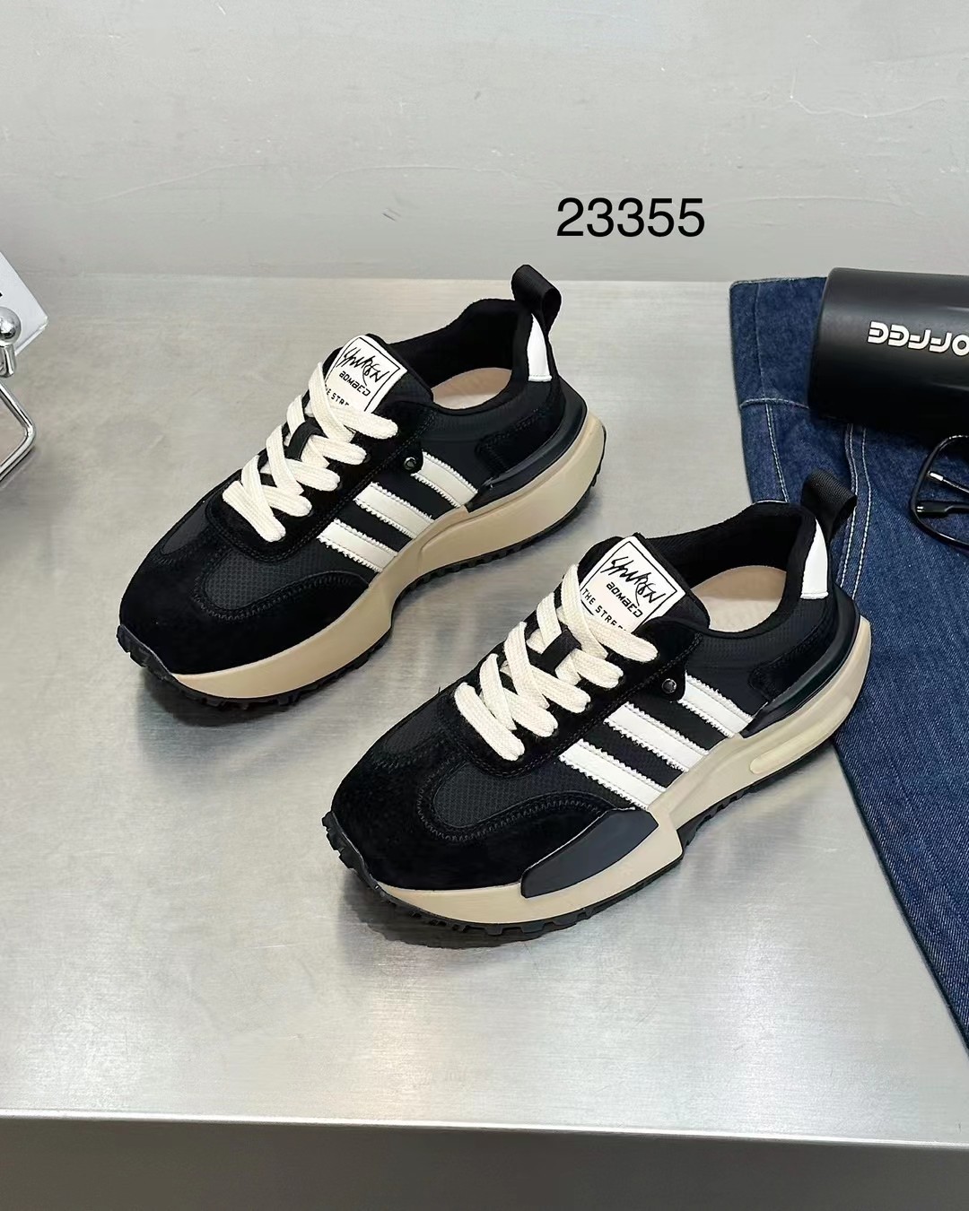 她菲娅2023秋复古德训鞋女新款厚底增高显瘦休闲百搭阿甘鞋23355_虎窝淘