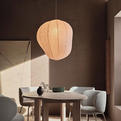 Ferm Living Kurbis日本和纸Washi吊灯罩客厅餐厅卧室书房丹麦