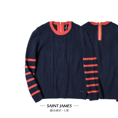 羊毛棉纺扭花毛衣SAINTJAMES