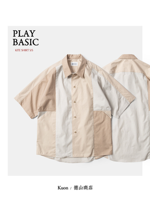 KUON 东方审美拼接休闲衬衫 春季限定短袖衬衫 KiteShirt 1051313
