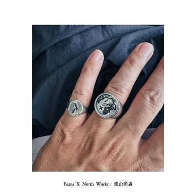 BARNS X NORTHWORKS 季节限定 科特柯本 Drunk Smile 手工银戒指