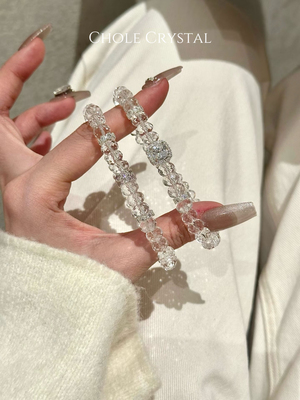白闪闪天然白水晶7.5mm轻奢手串