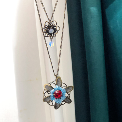 特价中古德国konplott柯普洛特全手工双层水晶项链