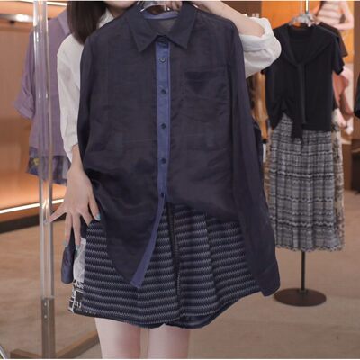 高奢系列设计师款夏季时尚100亚麻套装25HG2374