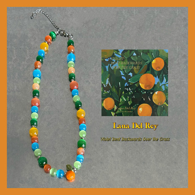 Lana Del Rey 款串珠项链彩色猫眼橘子树专辑印象项链同原创设计