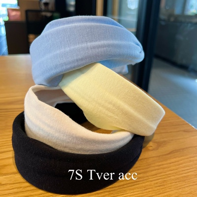 Tver acc韩代软糯鹅黄蓝色发箍宽边头箍 发饰 百搭日常