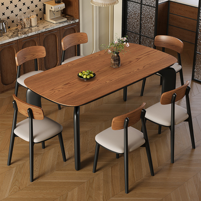 中古风餐桌椅组合长方形小户型