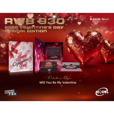 【匠擎预售】Modelmodel 1:64 情人节 RWB 930 合金汽车模型