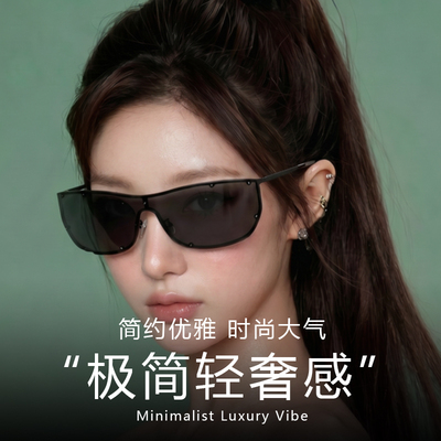 【张琪jieji专属】曲面连体墨镜女老钱风街拍防紫外线太阳镜12044