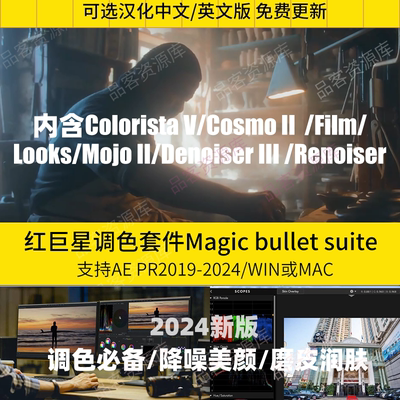 红巨星调色套件Magic bullet suite调色插件LOOKS插件汉化调色滤