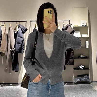 圆领假两件简约休闲百搭毛衣打底