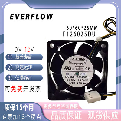 F126025DU14线主板温控风扇6025