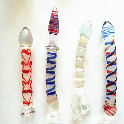 Glass-made femalemasturbation toy fake phallus adult product