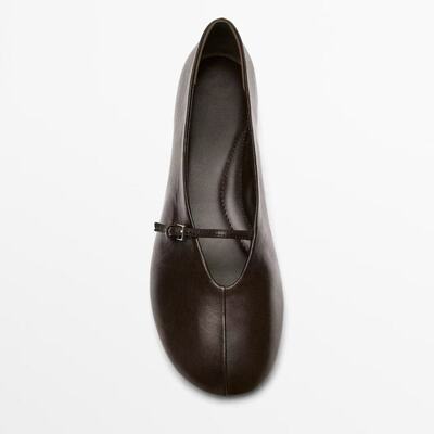 西班牙小众MD女鞋2026复古简约真皮法式奶奶鞋平底单鞋芭蕾舞鞋女