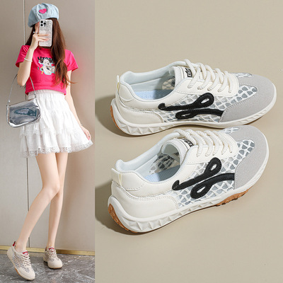 ins韩版新款老爹鞋女2026夏季学生运动跑步休闲网面增高透气K6808