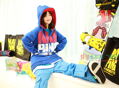 韩国napping滑雪服帽衫卫衣男女款冬季嘻哈风格 限微信支付