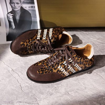 2026年春季新款通勤个性时尚豹纹德训鞋女11525C5-1