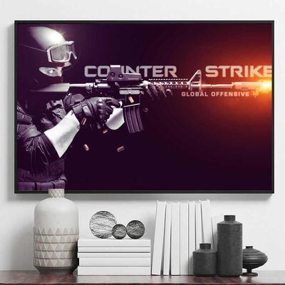 反恐精英CS海报墙贴正版游戏宿舍卧室超大自粘壁纸定制网吧装饰画