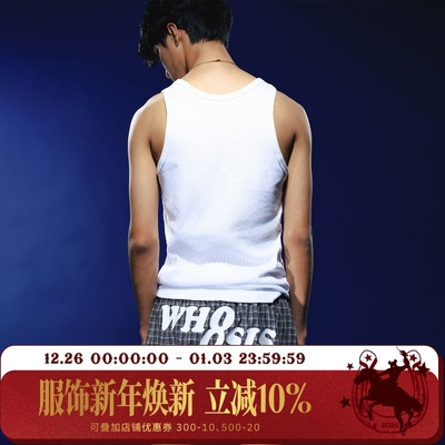 WHOOSIS（不知其名）印花格纹阿罗裤四角睡裤短裤潮流宽松男休闲