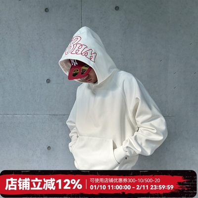 WHOOSIS（不知其名）刺绣logo帽衫秋冬情侣连帽卫衣简约百搭男女