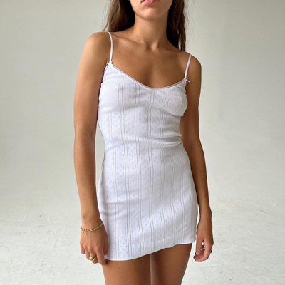 coucou有机棉镂空吊带裙