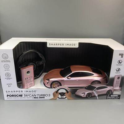 sharper image电动遥控车玫瑰金保时捷电车1:20儿童仿真车模玩具