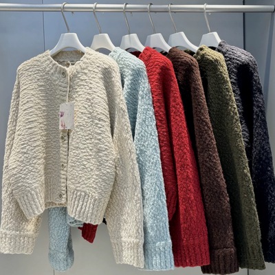 MACQNF29372MQ澳洲进口羊毛开衫高品质设计绵羊毛针织衫外套女